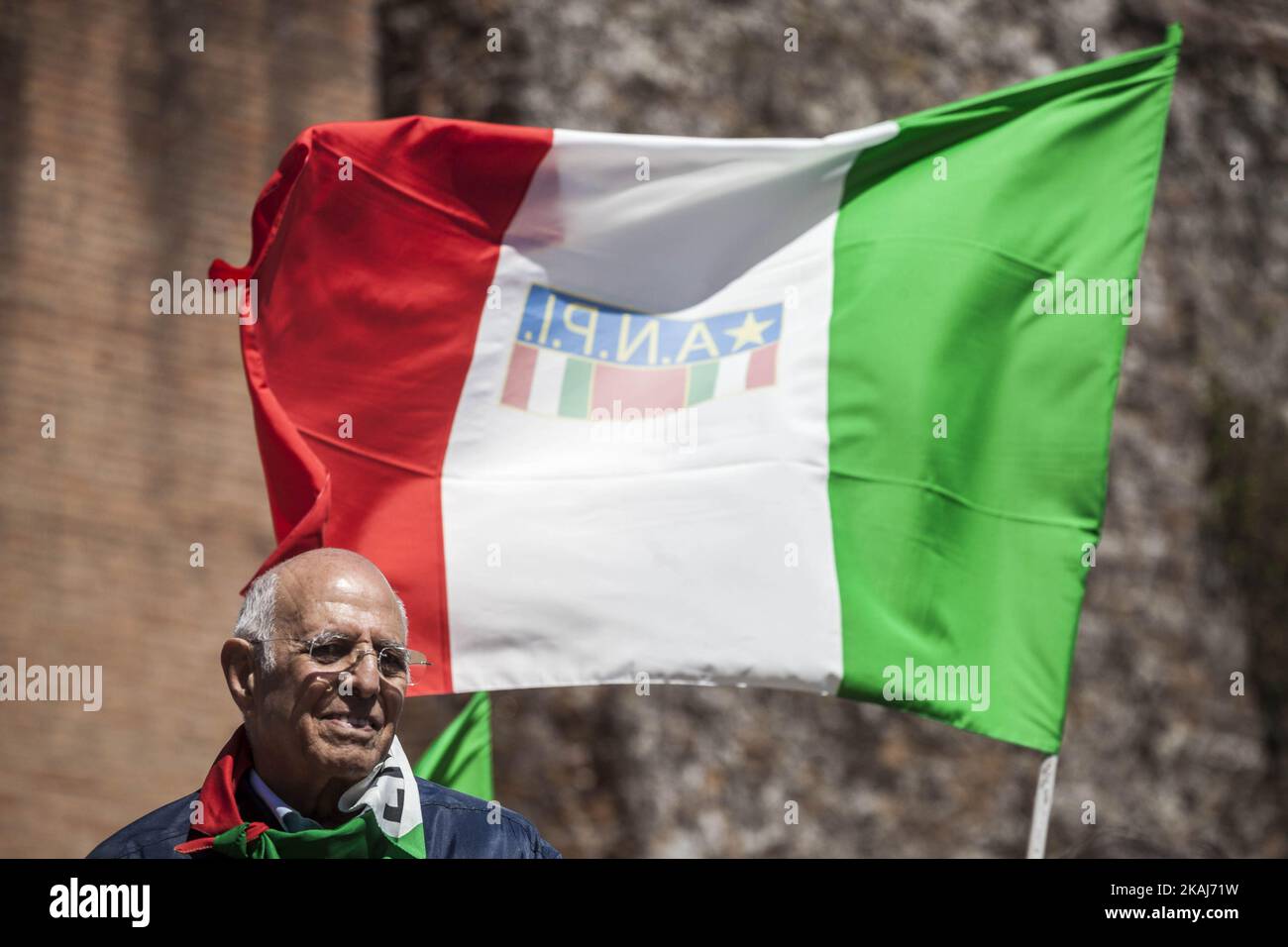 Italian partisans attend a rally to celebrate the anniversary of the ...