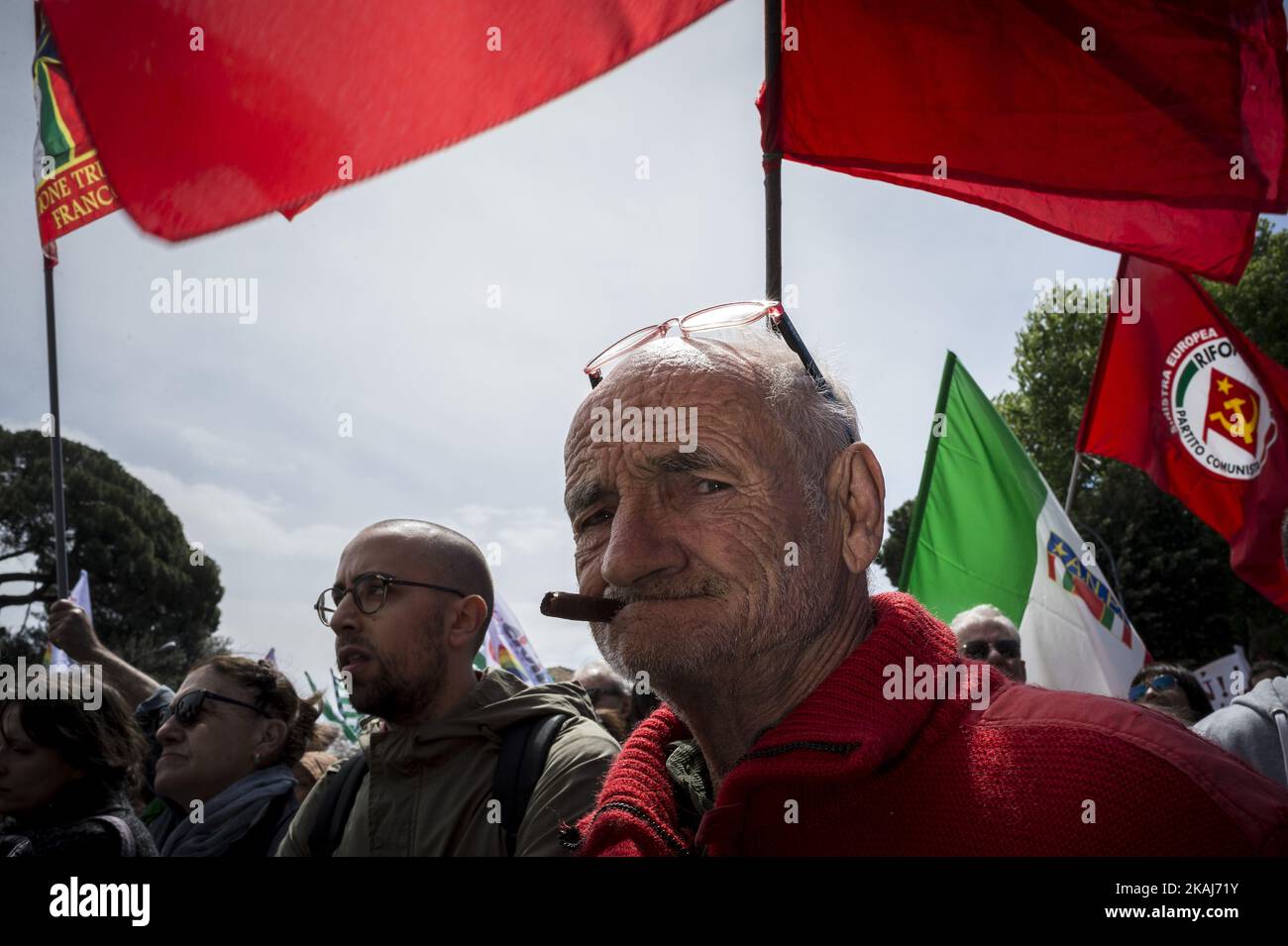 Italian Partisans celebrate the Italy's liberation day in Rome on April ...
