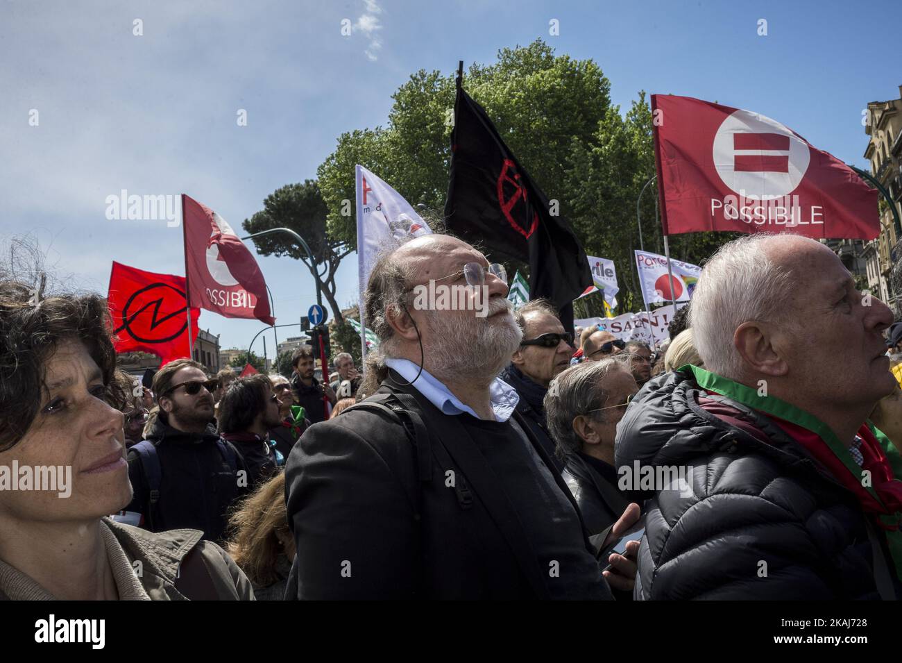 Italian Partisans celebrate the Italy's liberation day in Rome on April ...