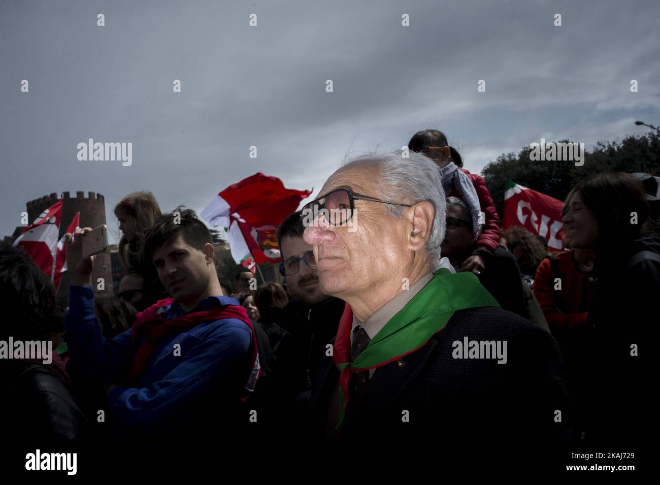 Italian Partisans celebrate the Italy's liberation day in Rome on April ...