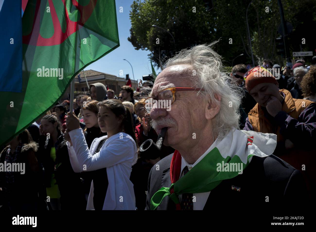 Italian Partisans celebrate the Italy's liberation day in Rome on April ...