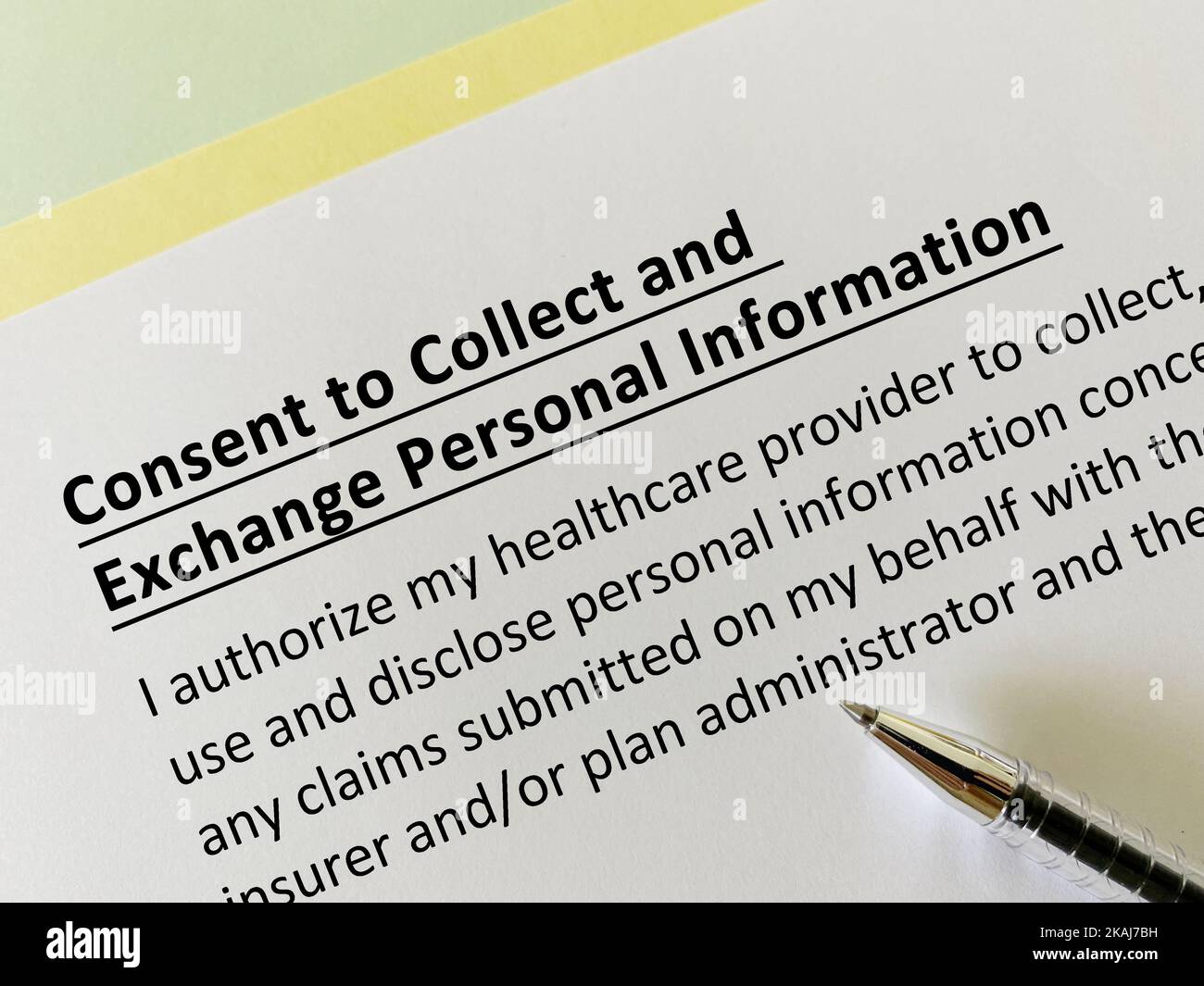 One person is reading consent to collect and exchange personal ...