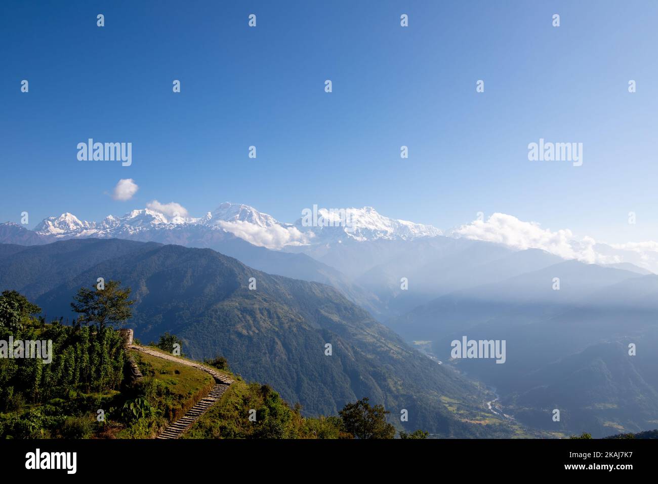 Beautiful Ghale Gau and Bhujung village of Nepal Stock Photo - Alamy