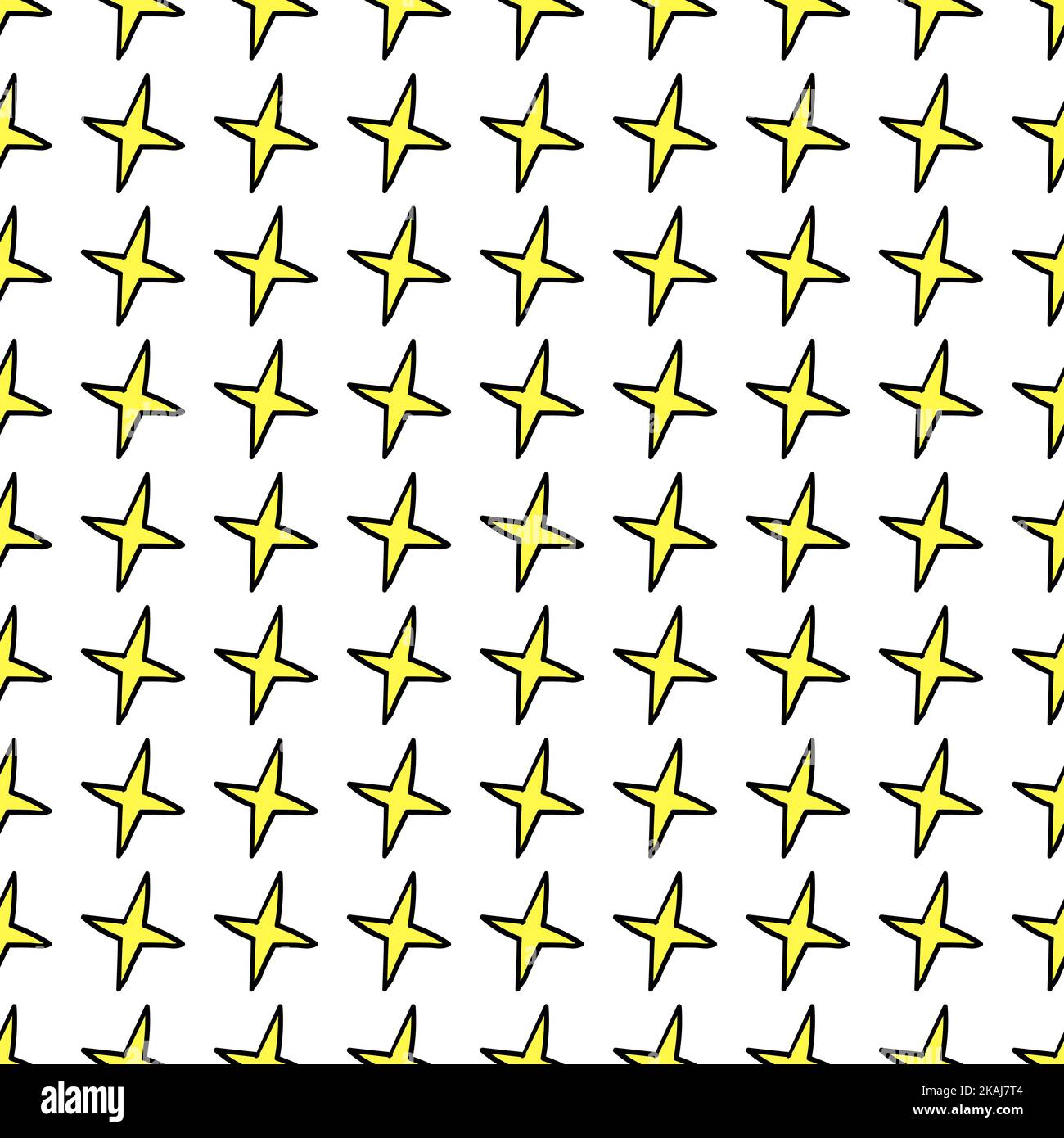 A seamless vector of yellow stars isolated in white background Stock ...