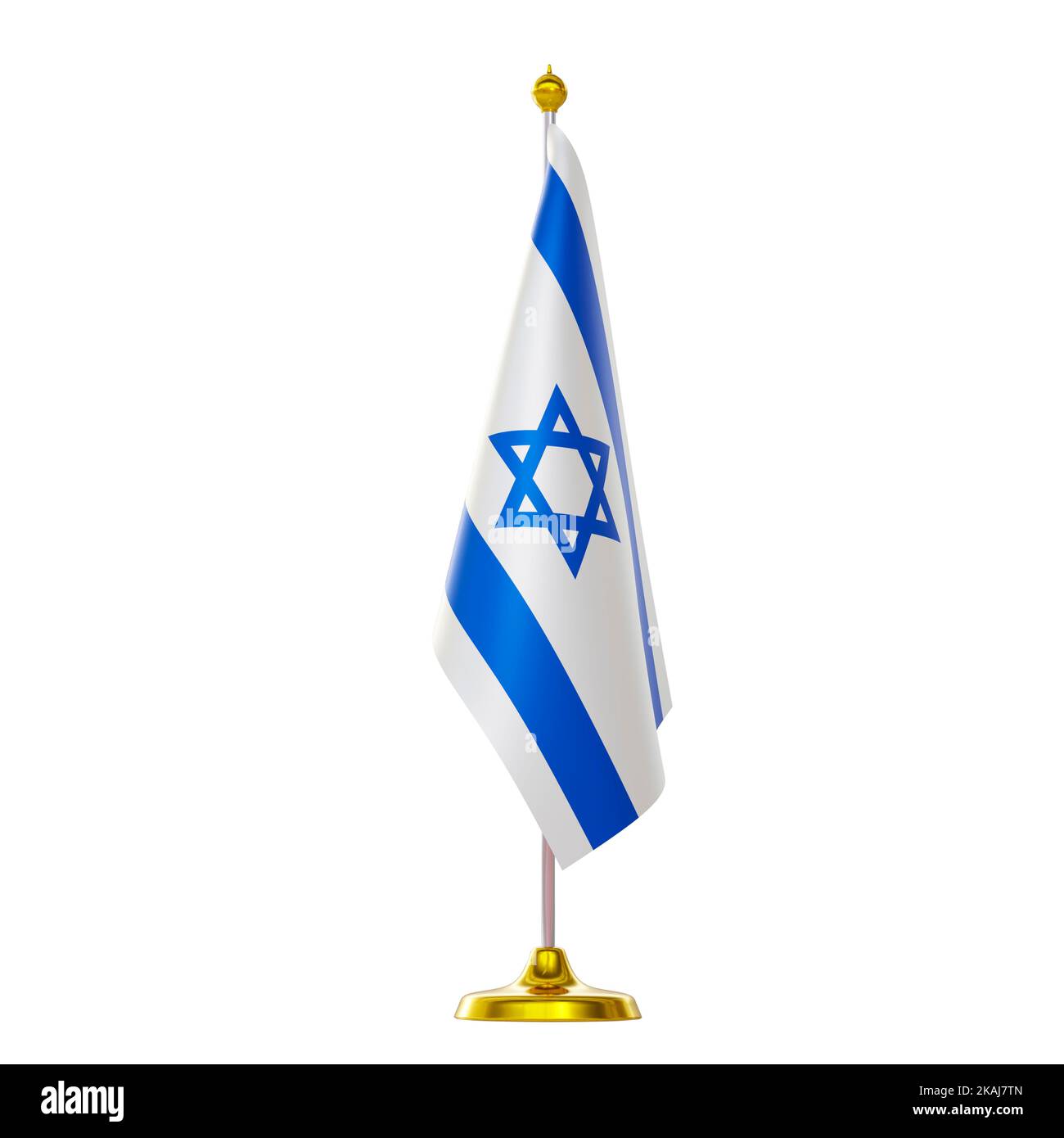 3d render of flag on pole for Israel countries summit and political ...