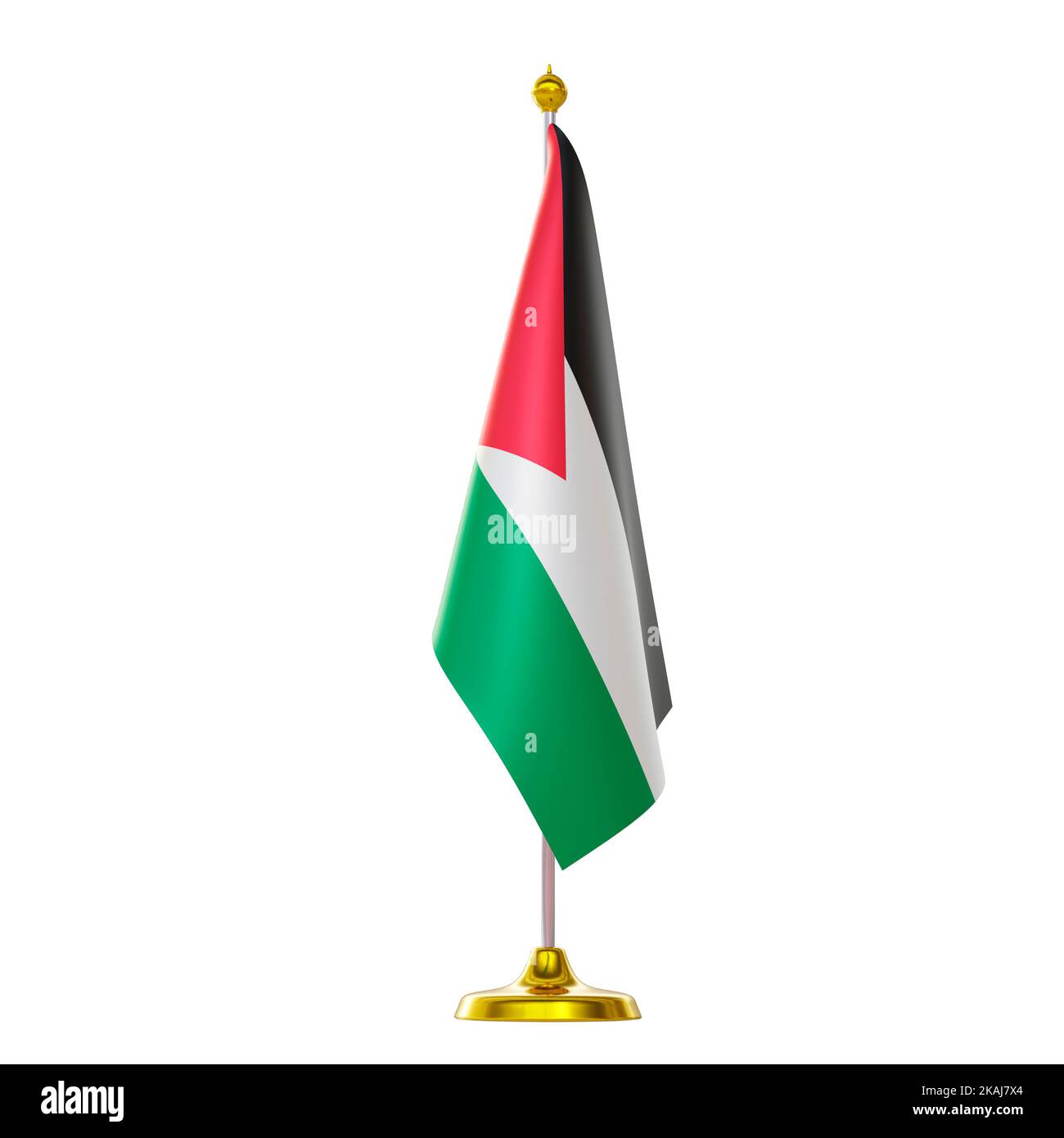 3d render of flag on pole for Jordan countries summit and political ...