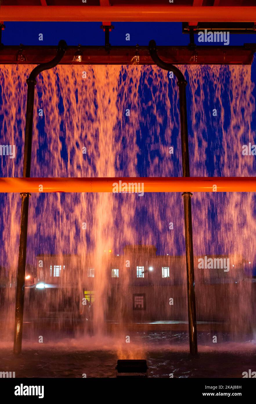 Waterfall detail - See Monster art installation made from a former oil ...