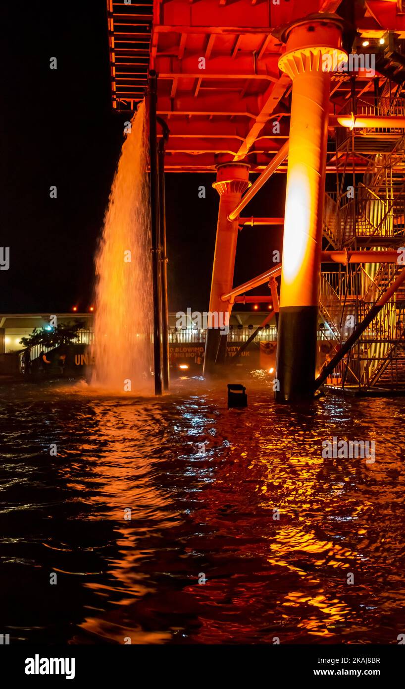 Waterfall detail - See Monster art installation made from a former oil ...