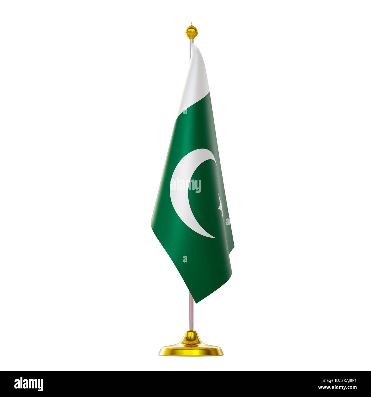 Pakistan flag on flag pole hi-res stock photography and images - Alamy