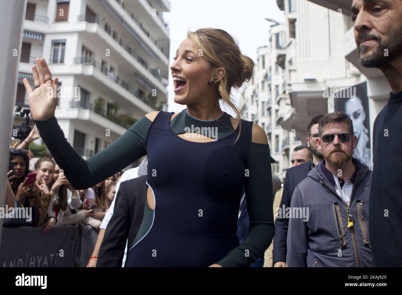 Blake Lively, signs autographs as she exits the Grand Hyatt Cannes 2016 ...