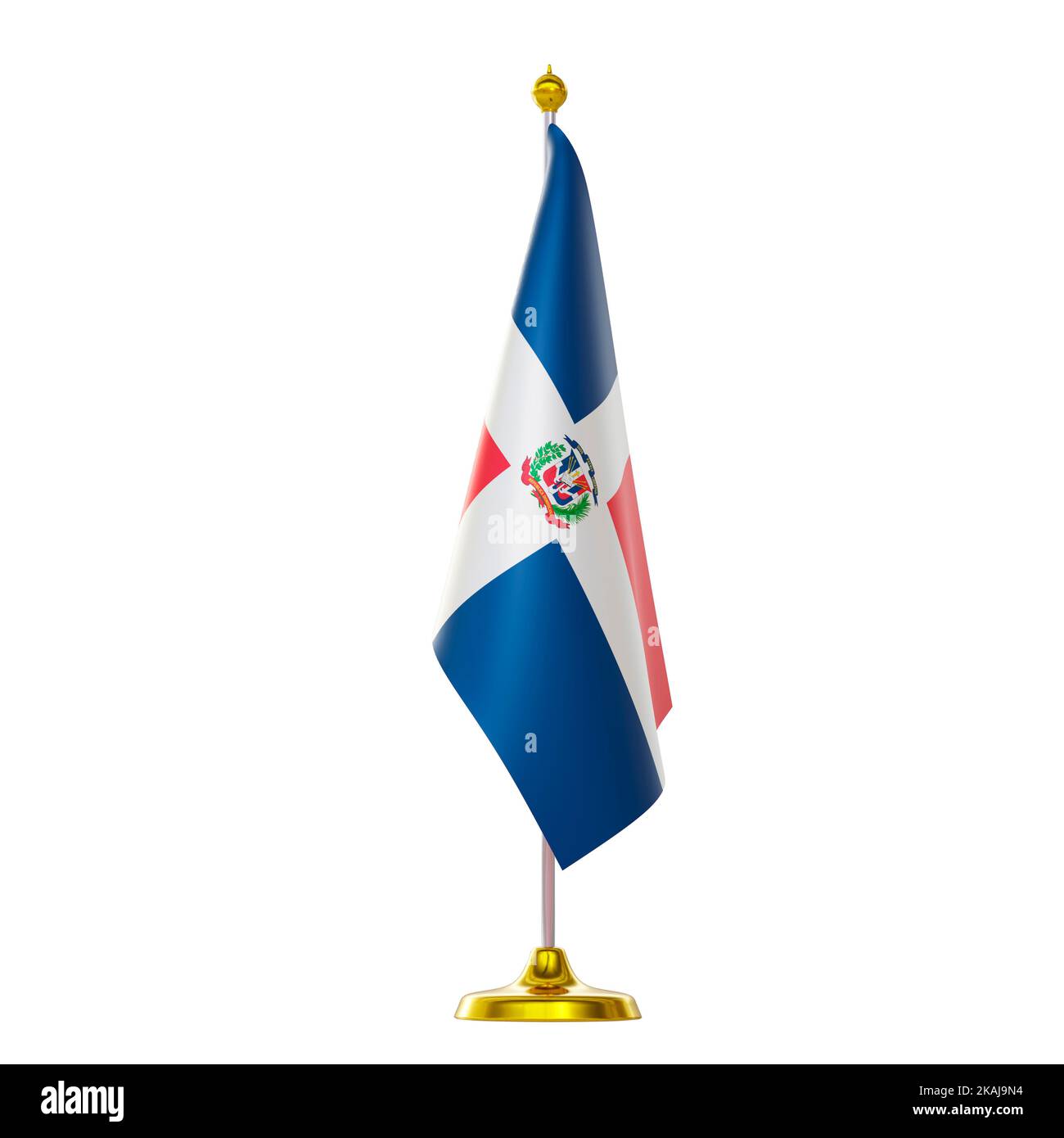 3d render of flag on pole for Dominican Republic countries summit and ...