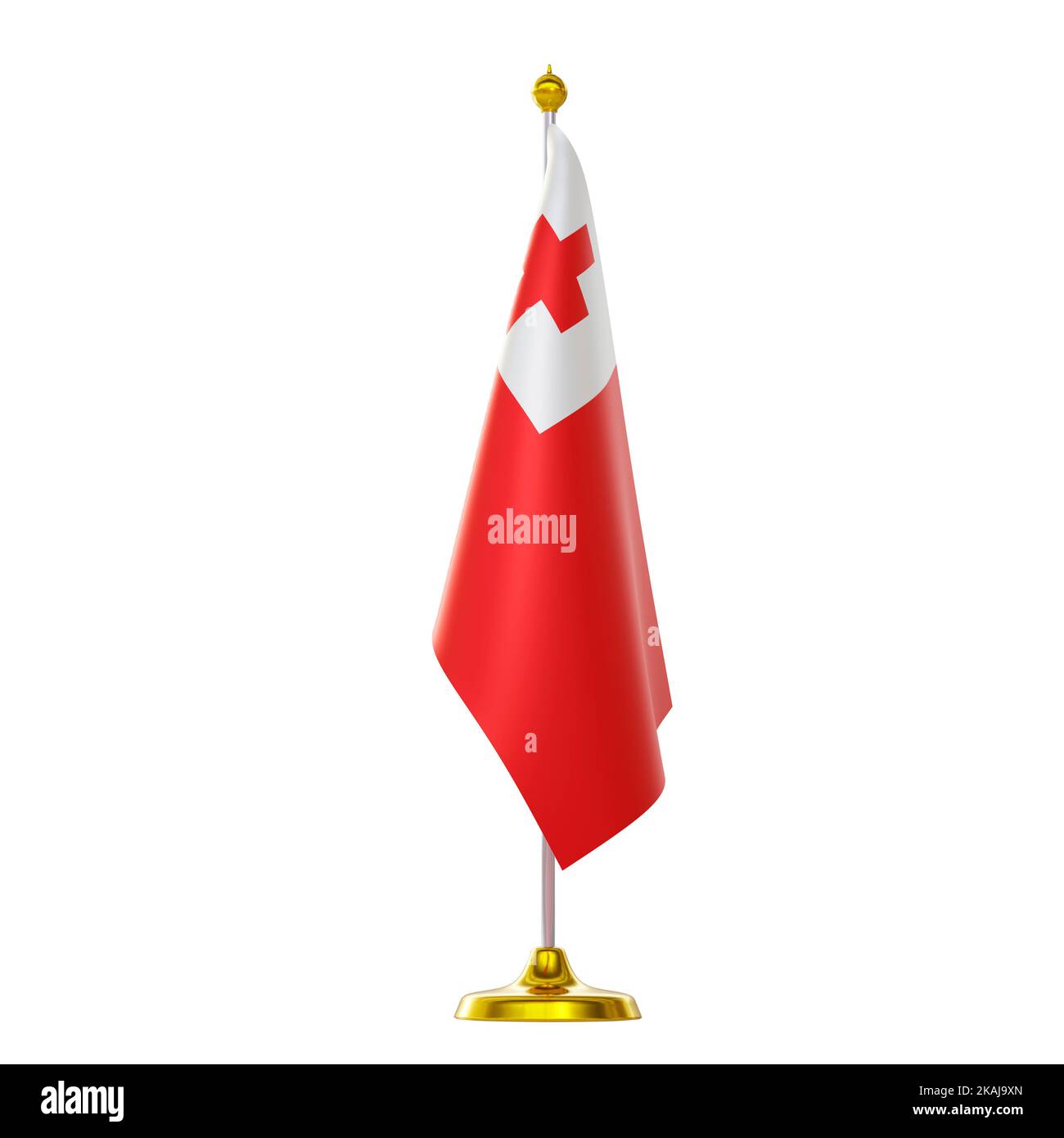 3d render of flag on pole for Tonga countries summit and political ...