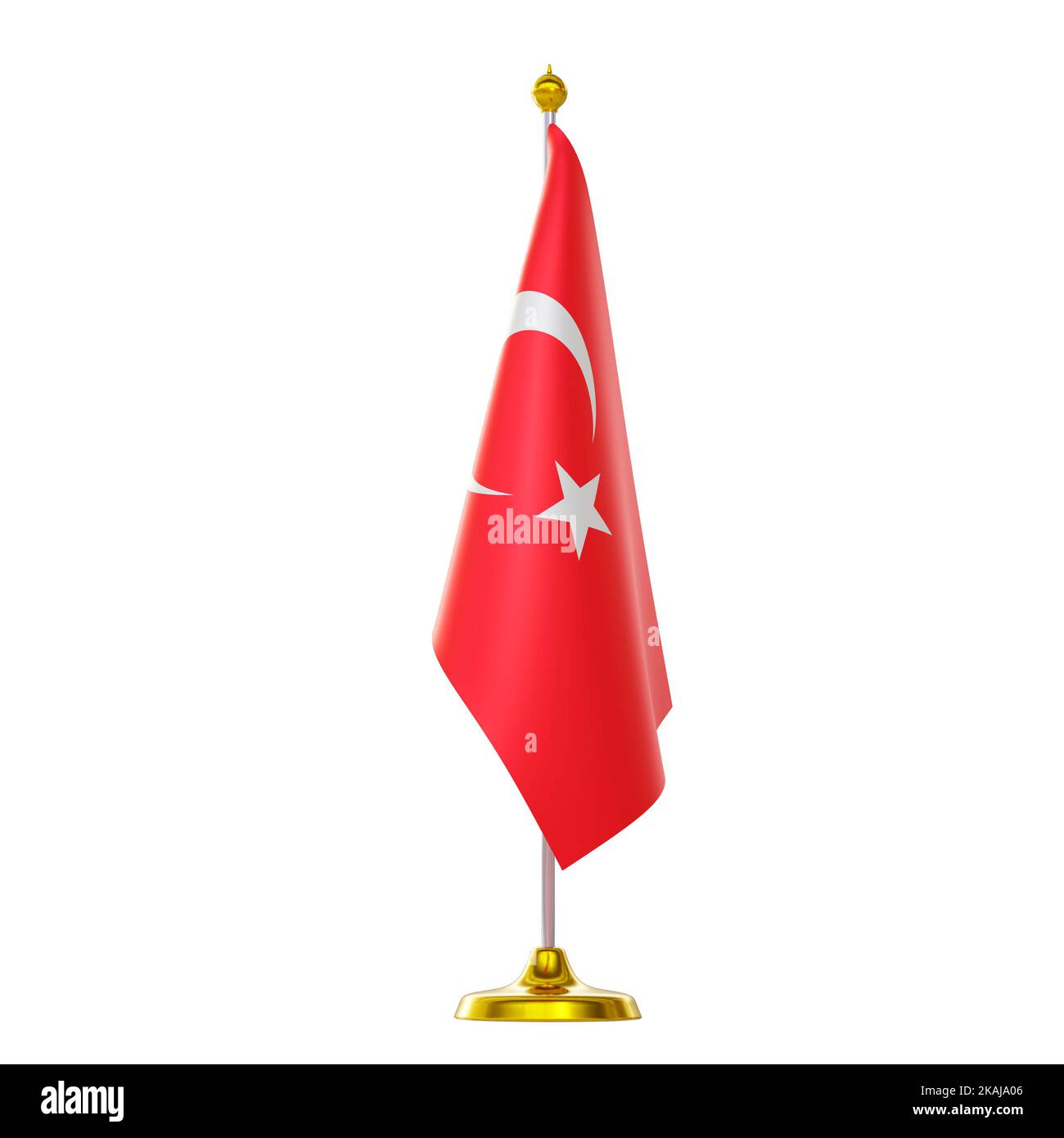 3d render of flag on pole for Turkey countries summit and political ...