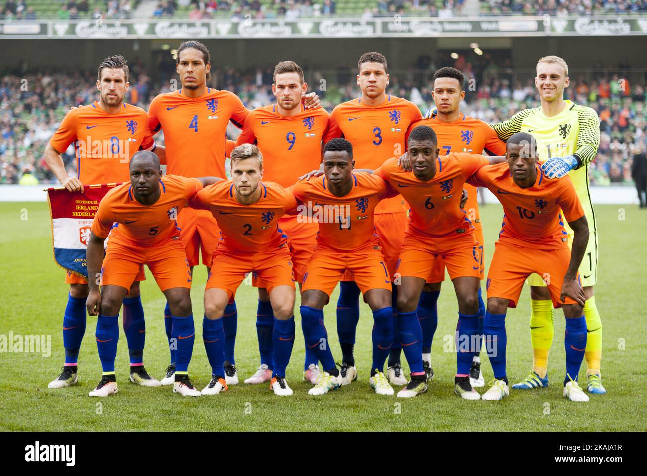 Netherlands national team pictured before the International friendly ...