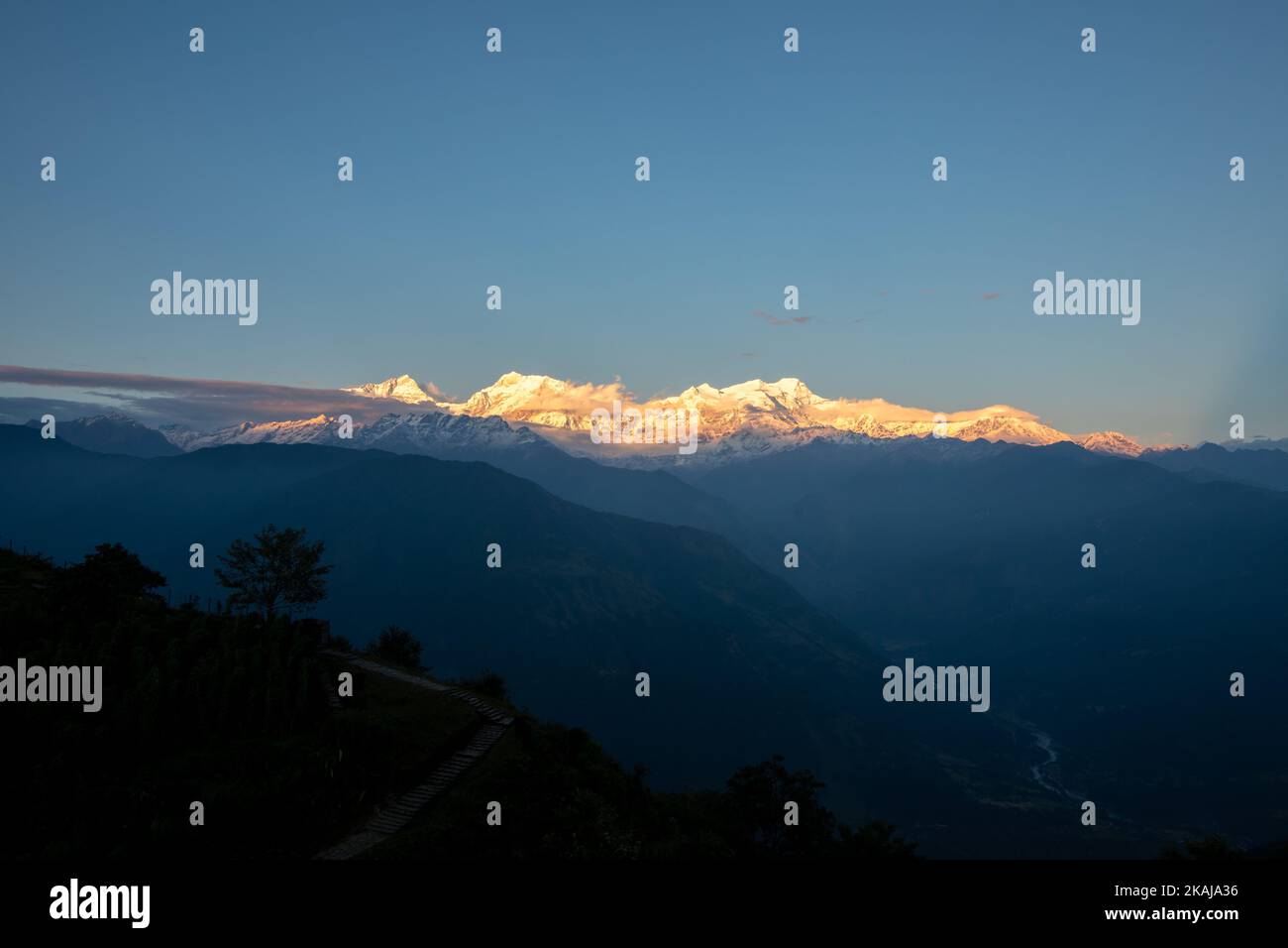 Beautiful Ghale Gau and Bhujung village of Nepal Stock Photo - Alamy