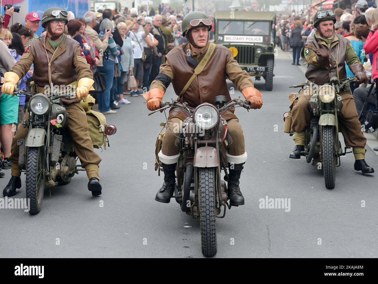 People dressed in D-Day and WWII military uniforms, during the 72th ...