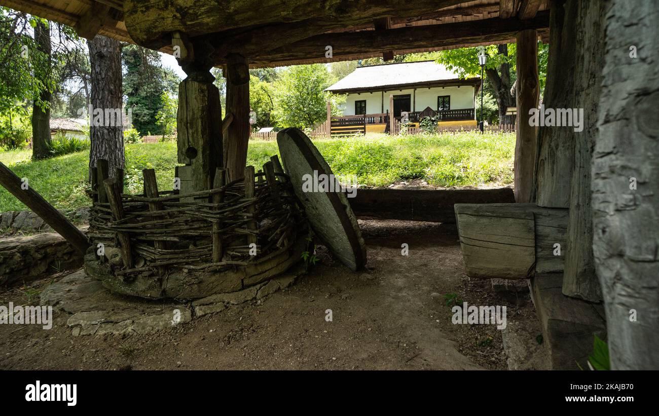 Traditional old rustic house. East Europe, Romania. Medieval house ...