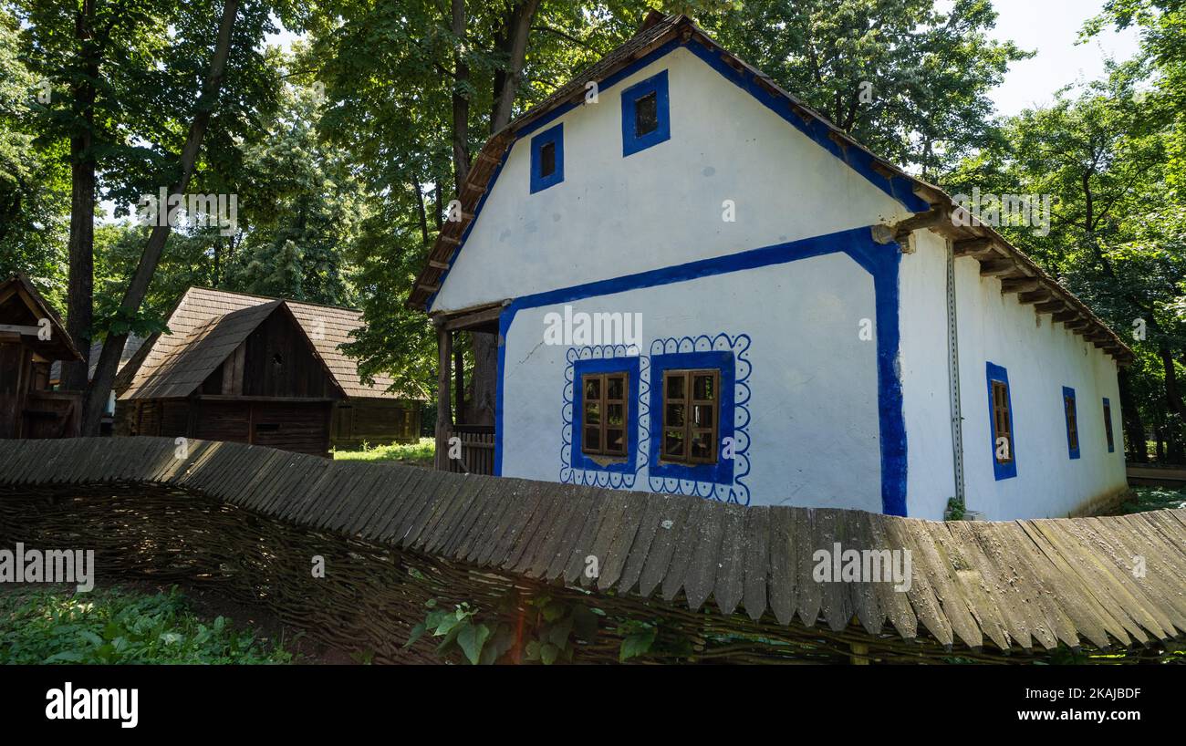 Traditional old rustic house. East Europe, Romania. Medieval house ...