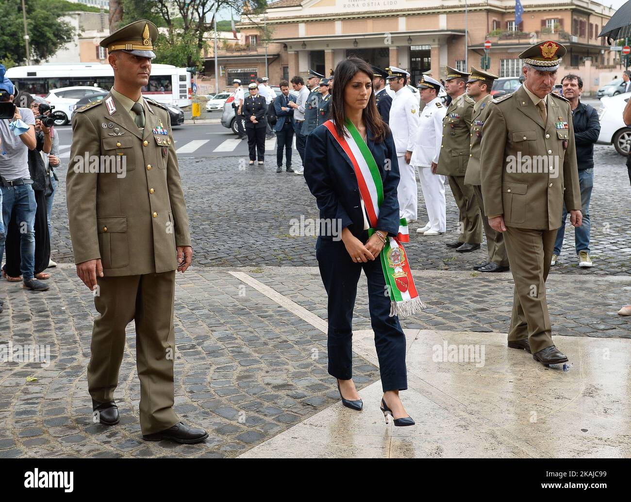 New mayor of Rome Virginia Raggi attends a wreath-laying ceremony at ...