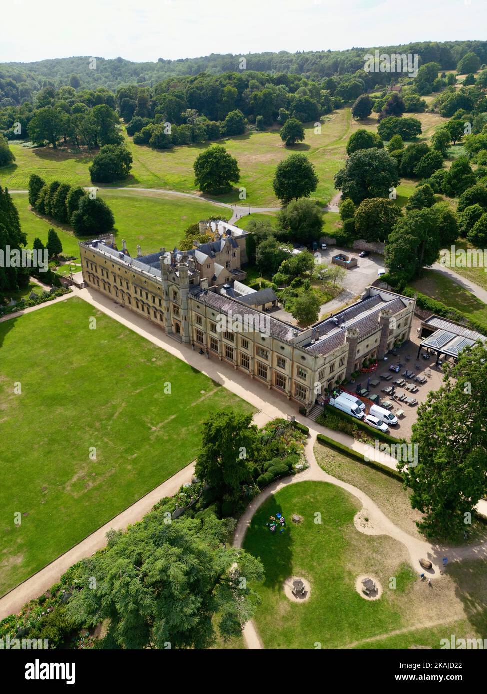 A vertical aerial view of Ashton Court Estate and Arts Mansion in ...