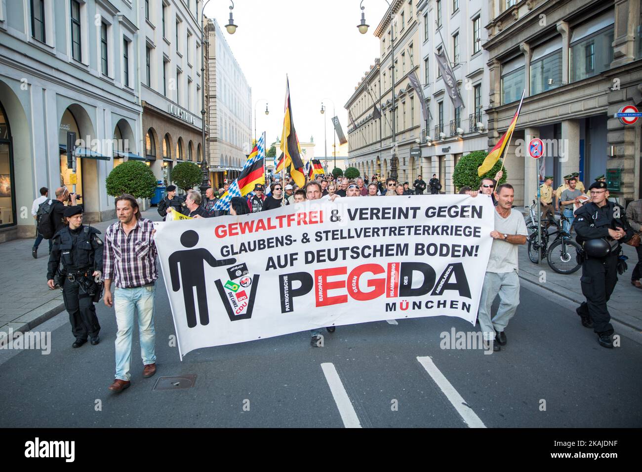 PEGIDA Munich front banner After a longer pause, the supporters of the ...