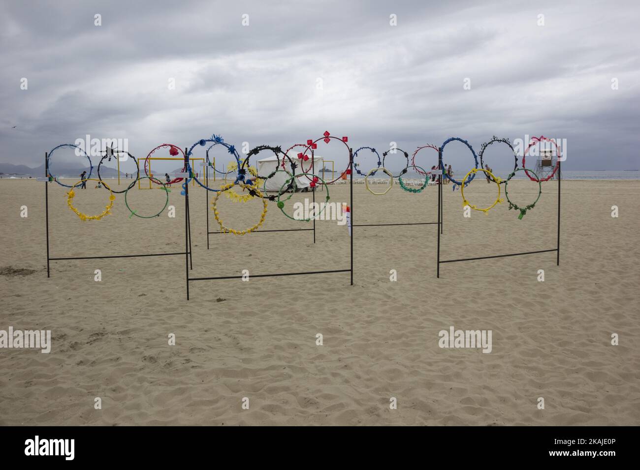 Olympic rings made with 65 KG of recycled plastic were installed on ...