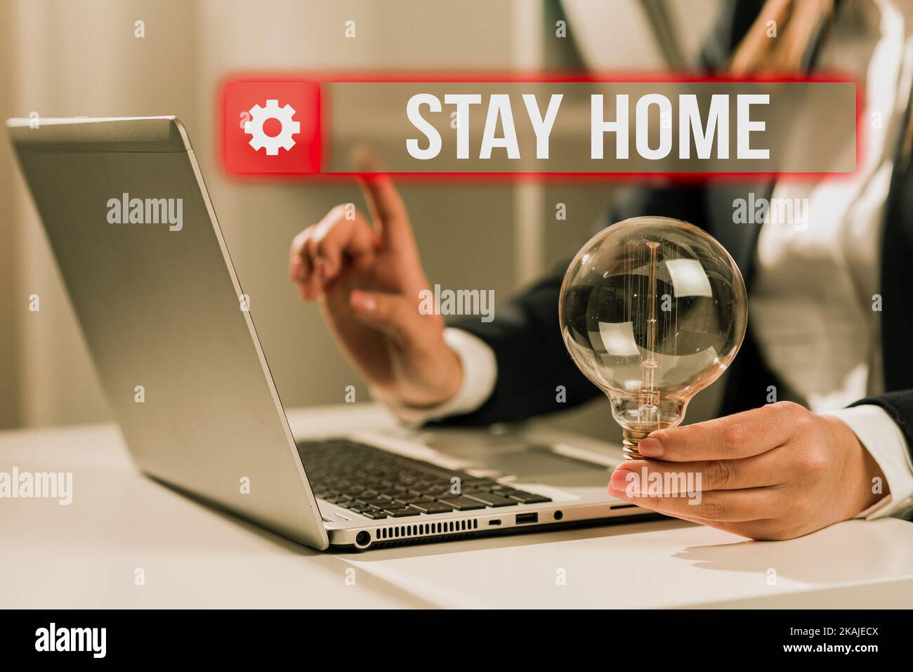 Sign displaying Stay Home. Conceptual photo end up being extremely ...