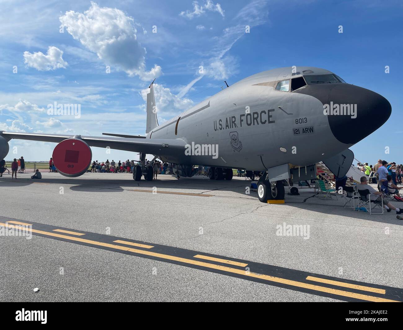 The National Air Show in Cleveland, Ohio with a US Air Force plane and ...