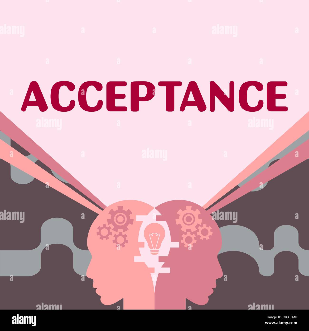 Text caption presenting Acceptance. Word Written on a condition or a ...