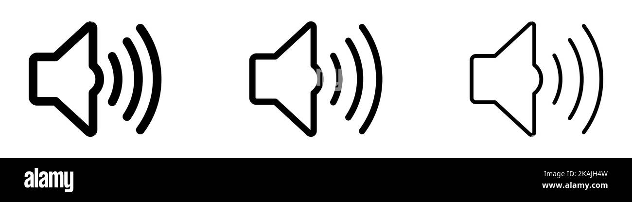 Sound volume icons. Speaker volume icons isolated. Set of vector icons ...