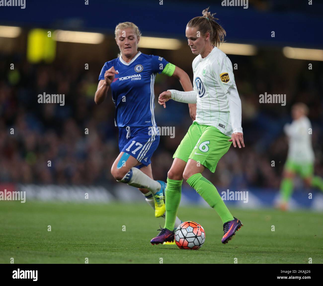 L-R Chelsea Ladies Katie Chapman and Caroline Graham Hansen of Vfl ...