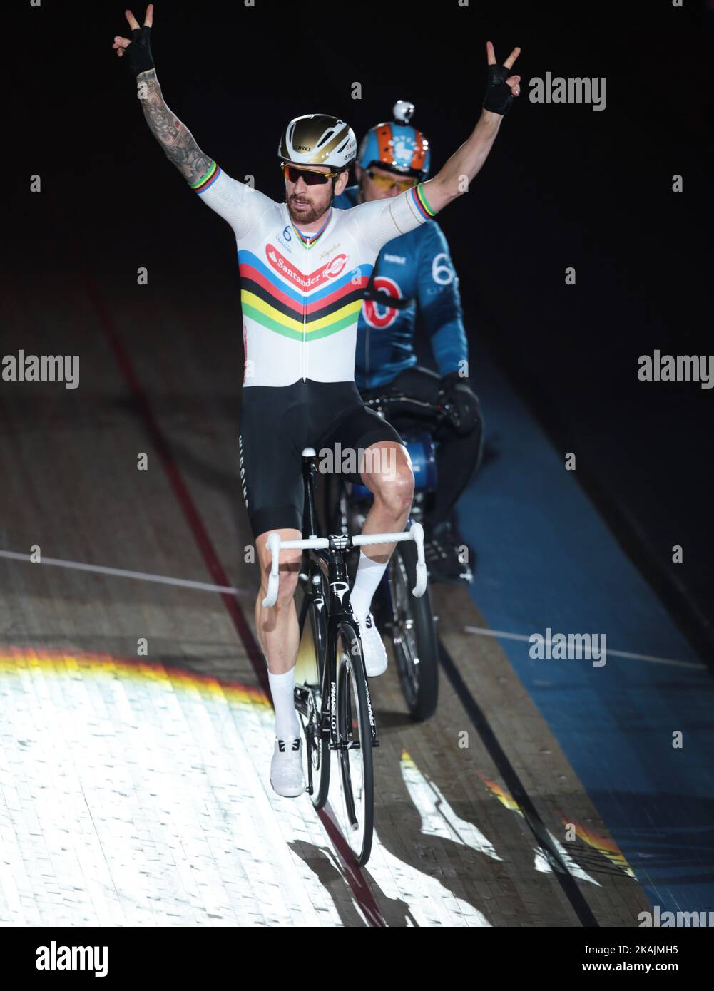 Pacer Michel Vaarten(BEL)(The Chief) with Sir Bradley Wiggins (GBR ...