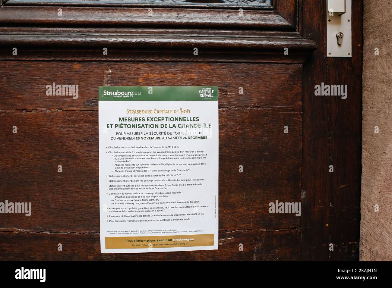 Strasbourg, France - Oct 28, 2022: City hall municipality announcements ...