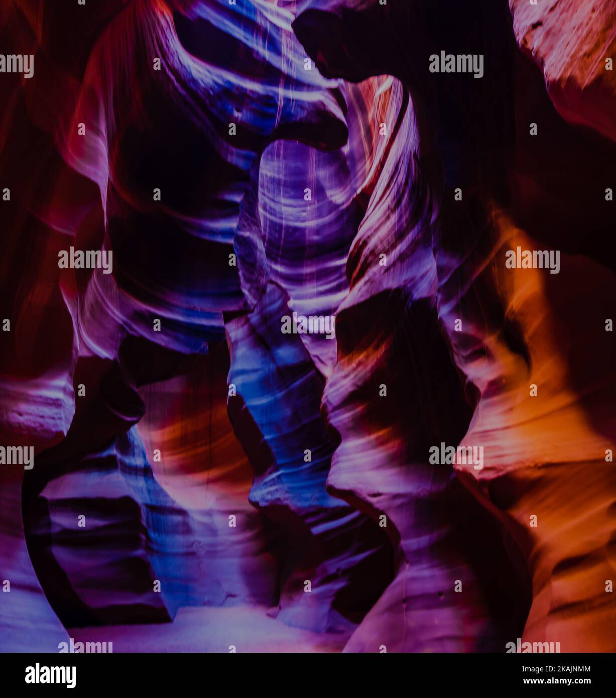 A beautiful purple shade sandstone formations of Antelope Canyon ...