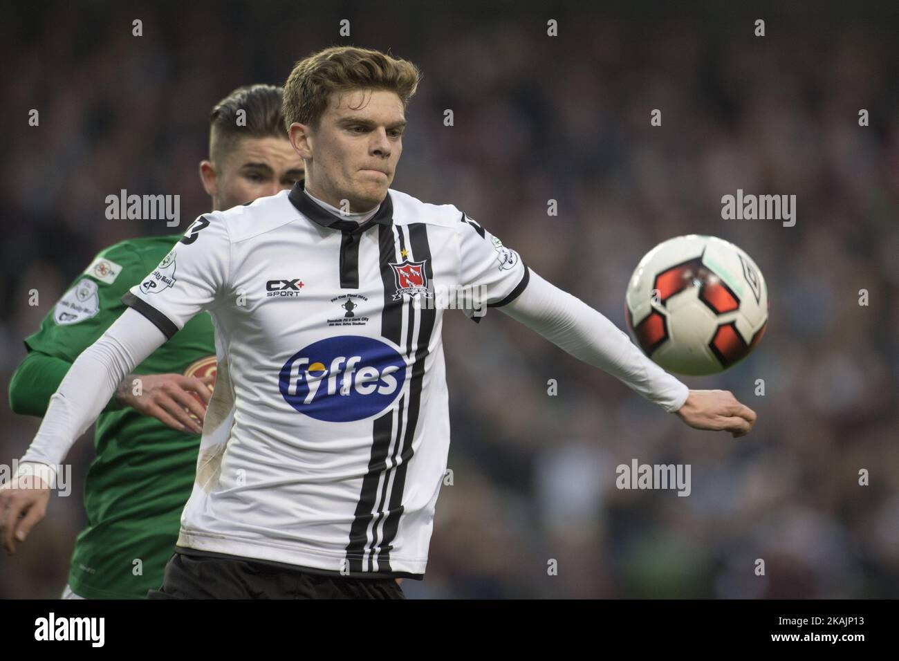 Sean Gannon of Dundalk pictured with the ball during the Irish Daily ...