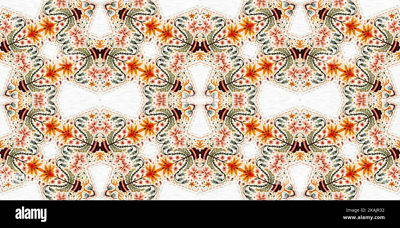 Boho botanical cottage core seamless border. Trendy decorative folklore ...