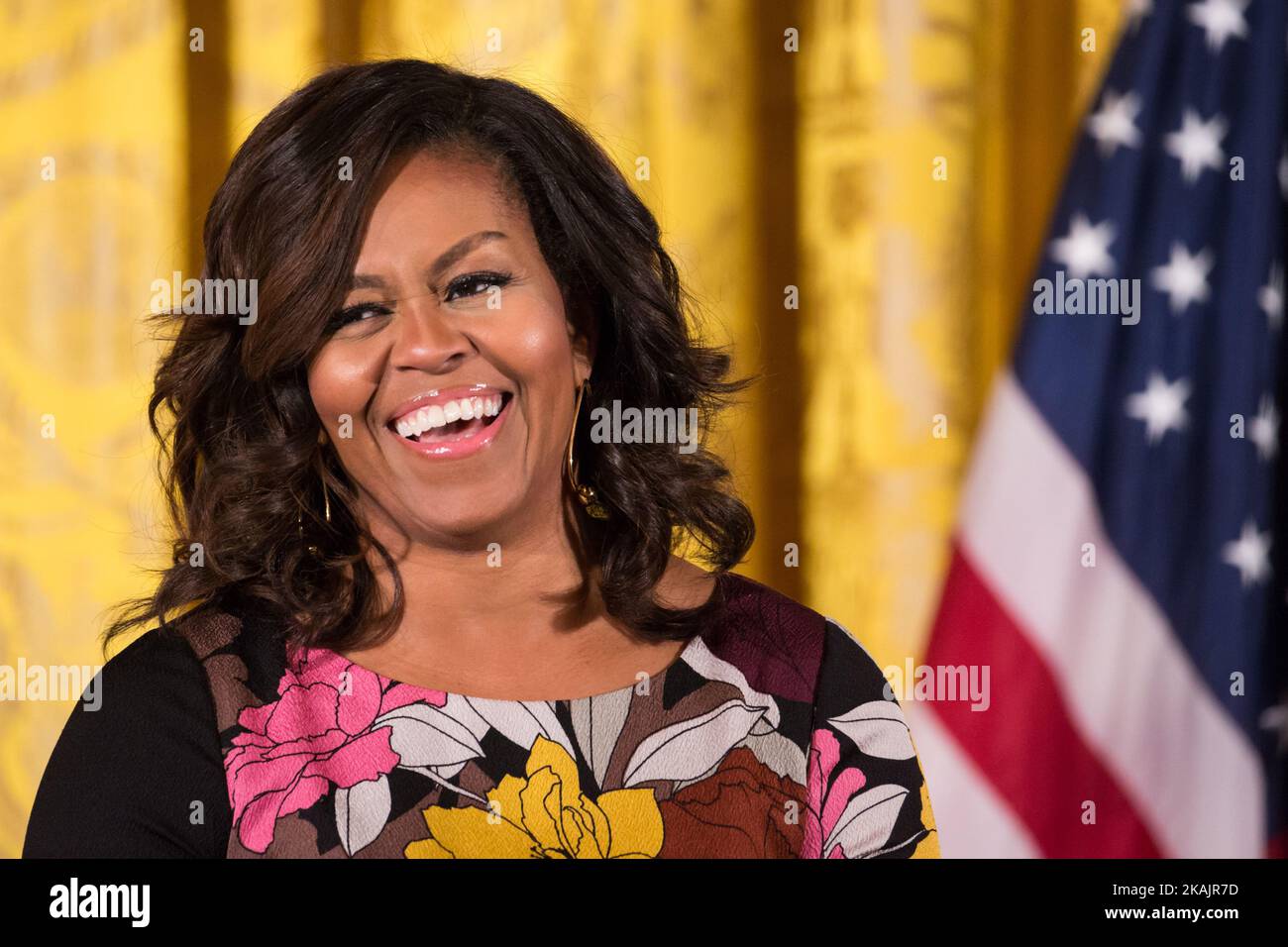 Michelle obama smiling hi-res stock photography and images - Alamy