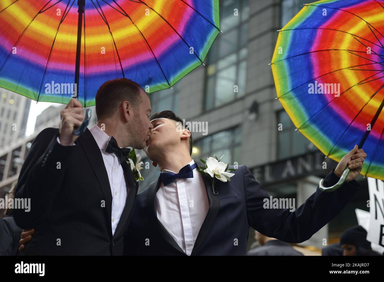 Trans couple Matthew( L) and Miguel decided to join the protest on ...