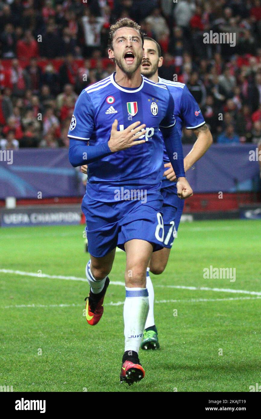 Juventus claudio marchisio celebrates scoring uefa champions league hi ...