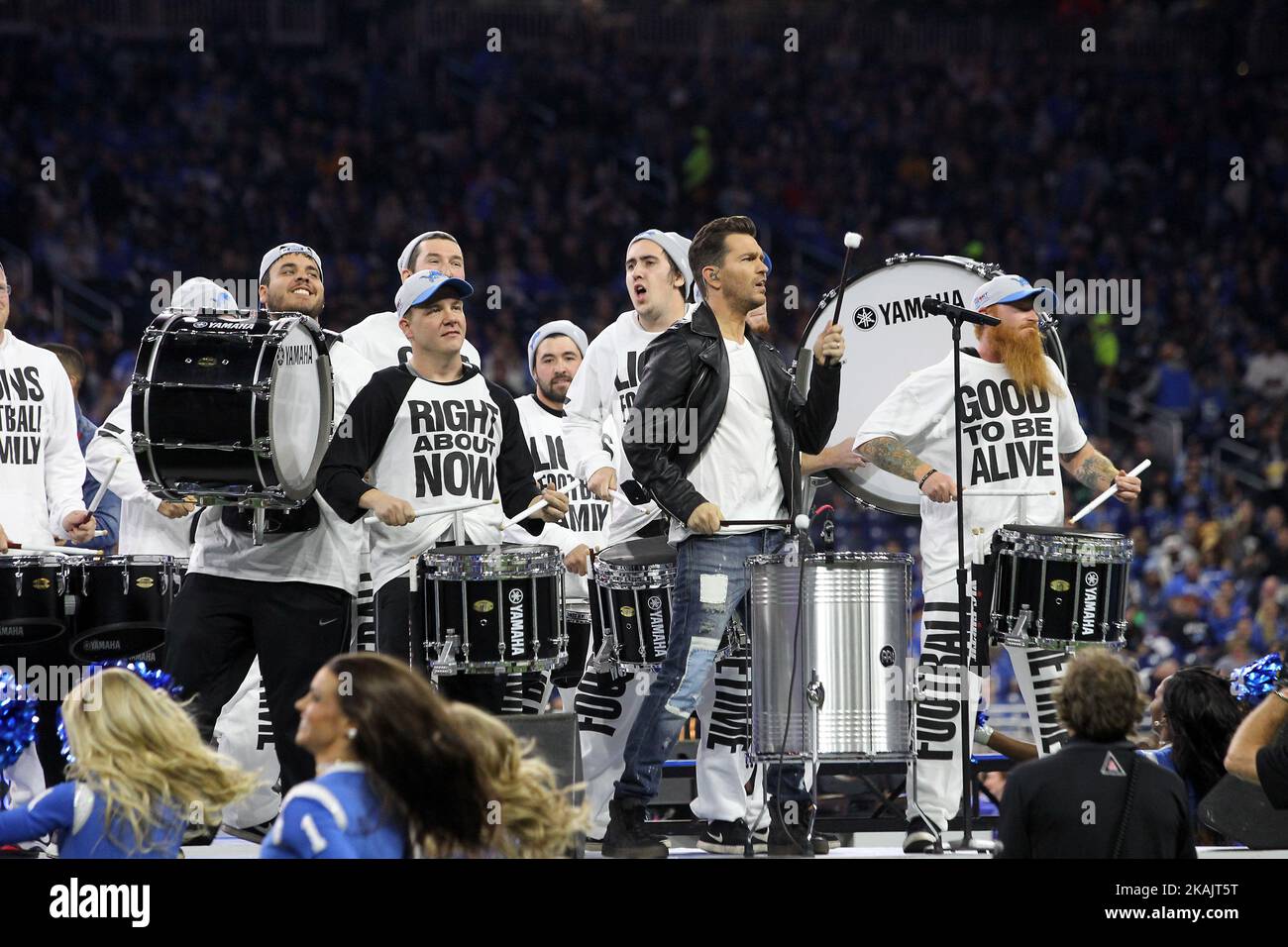 Singer Andy Grammer performs during the halftime show during an NFL ...