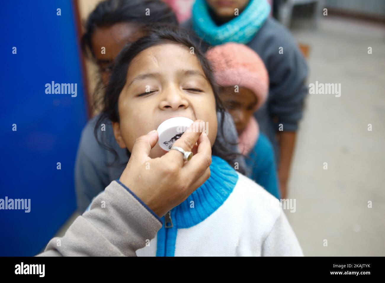 KATHMANDU, NEPAL-NOVEMBER 30: Children infected with HIV takes their ...
