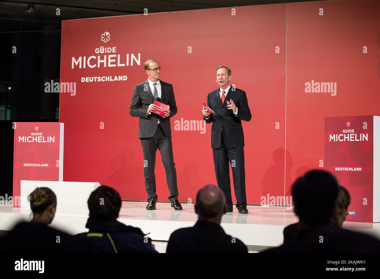 International Director of the Michelin Guide Michael Ellis (R) presents ...