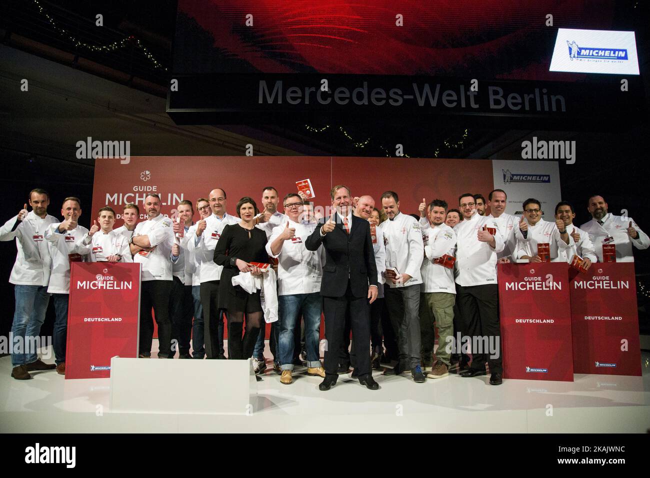 International Director of the Michelin Guide Michael Ellis (C) poses ...