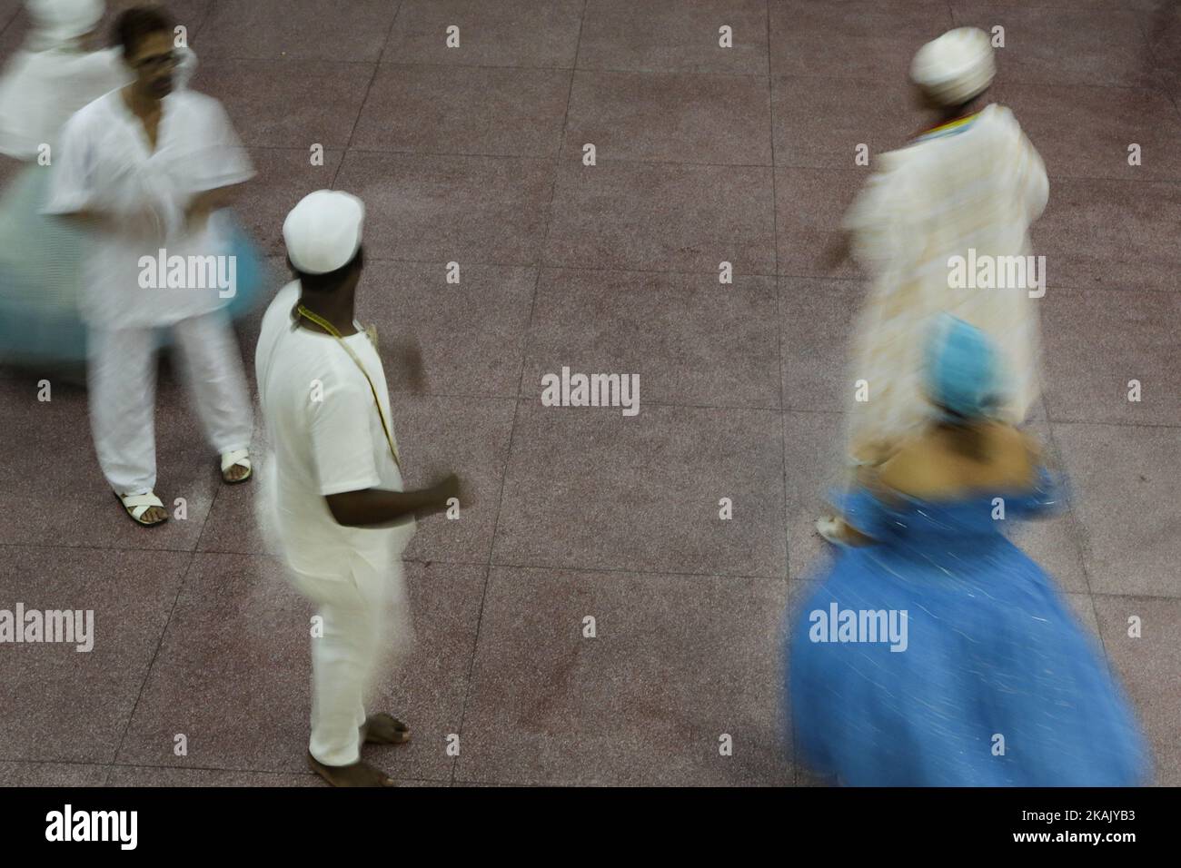 Members of the Afro-Brazilian religion dance with African songs. The ...