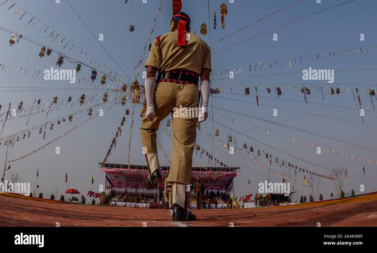 LETHPORA, KASHMIR, INDIA - DECEMBER 14: A Jammu and Kashmir Police (JKP ...