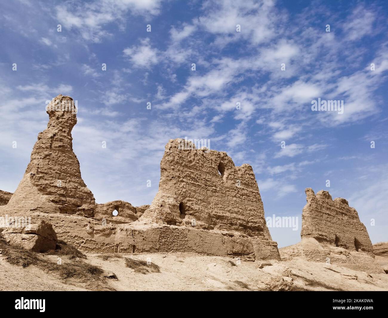 A view of historic structures in Yumen pass, China Stock Photo - Alamy
