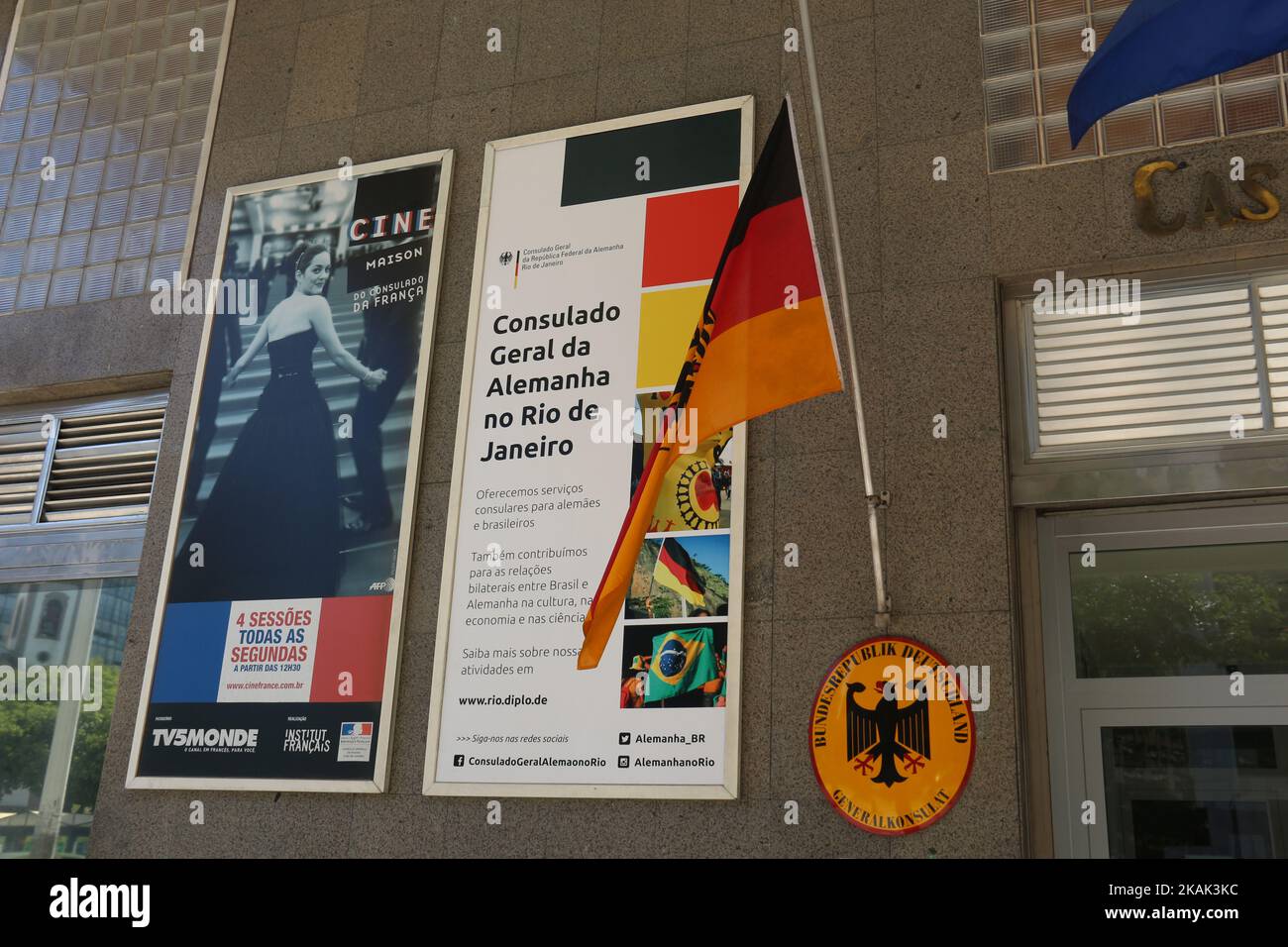 Flag of Germany is seen at half-mast at the Consulate of Germany in ...