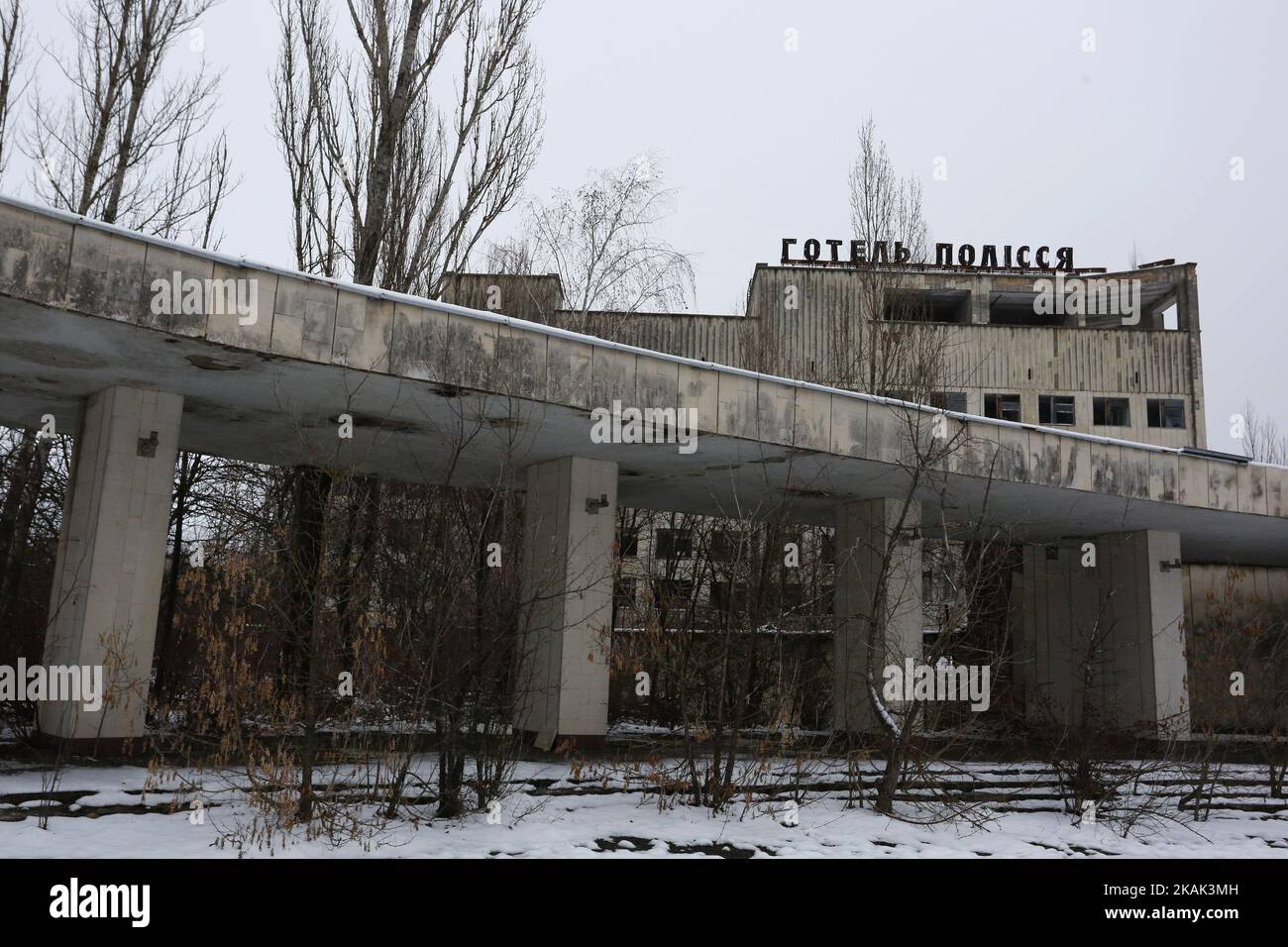 A general view of the deserted city of Pripyat, near the Chernobyl ...