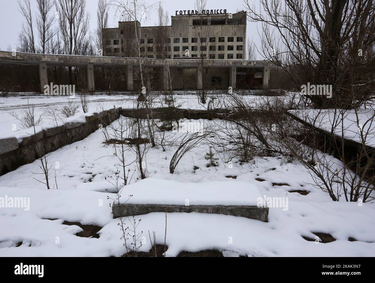 A general view of the deserted city of Pripyat, near the Chernobyl ...