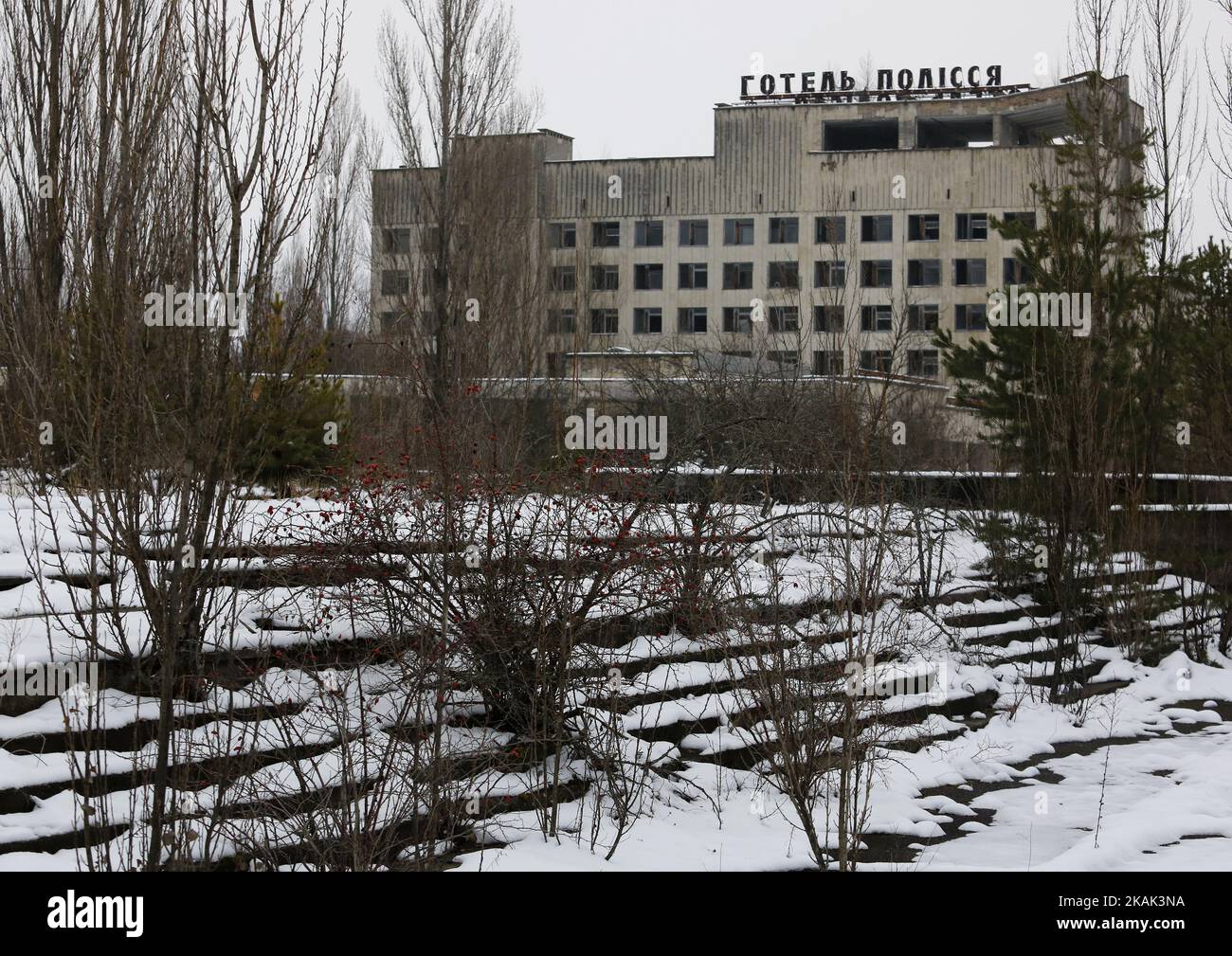 A general view of the deserted city of Pripyat, near the Chernobyl ...